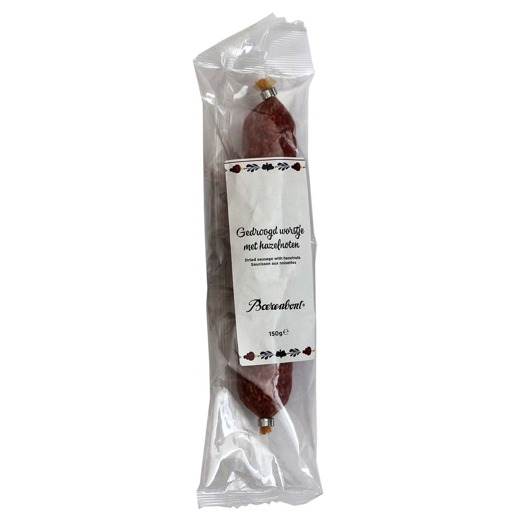 Boerenbont - Gedroogd worstje met Hazelnoten 150 g | Voets Specialiteiten